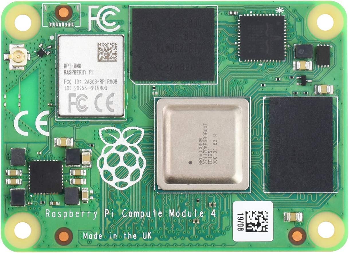 Raspberry Pi Compute Module 4 The Power of Raspberry Pi 4 in A Compact Form Factor, 8GB eMMC 1GB RAM, 2.4/5.0GHz Wi-Fi & Bluetooth 5.0 (CM4101008)