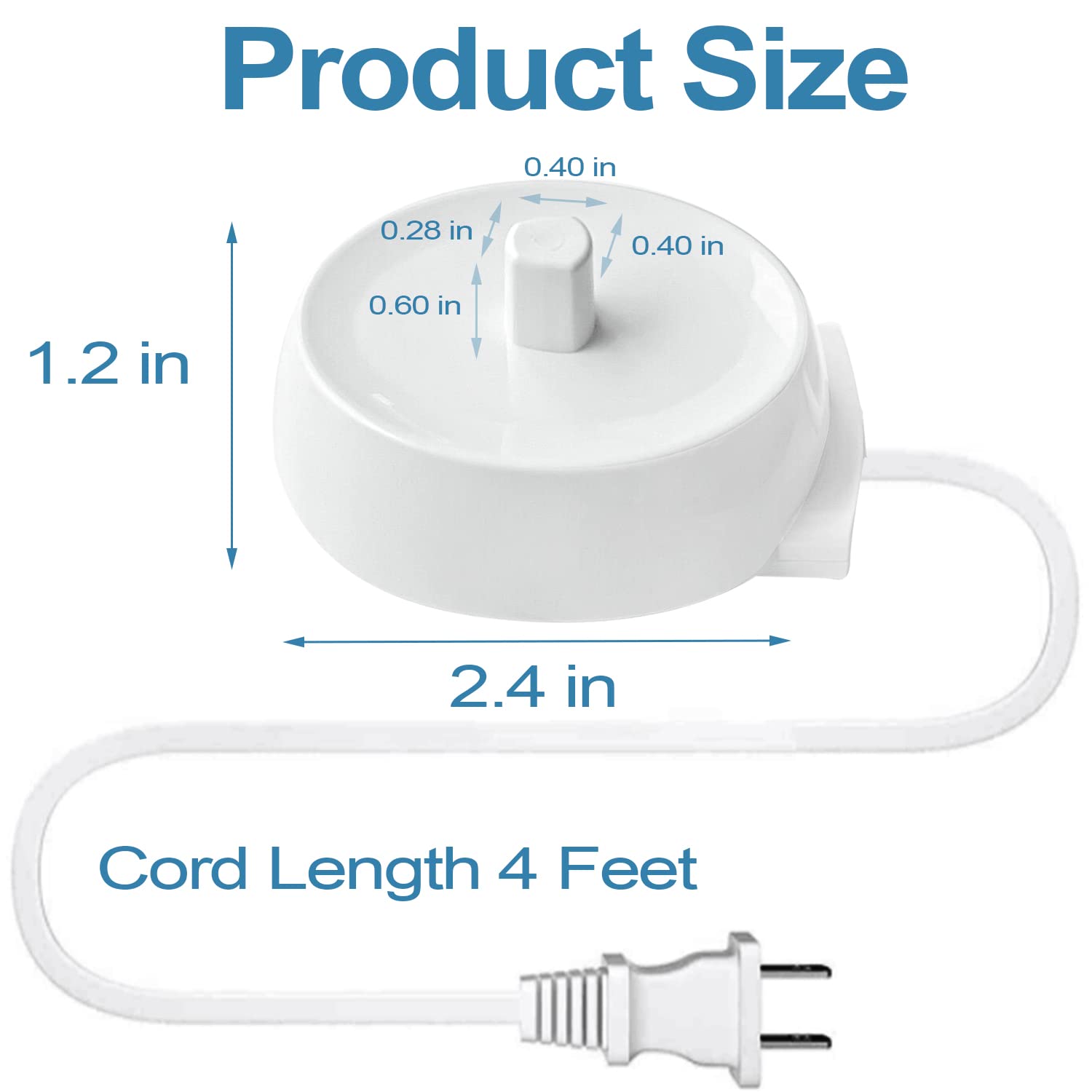 Replacement Electric Toothbrush Charger Fit for Oral B, Inductive Charger Base Compatible with Braun Electric Toothbrush, Portable Environmental ABS Fit for Oral B Electric Toothbrush