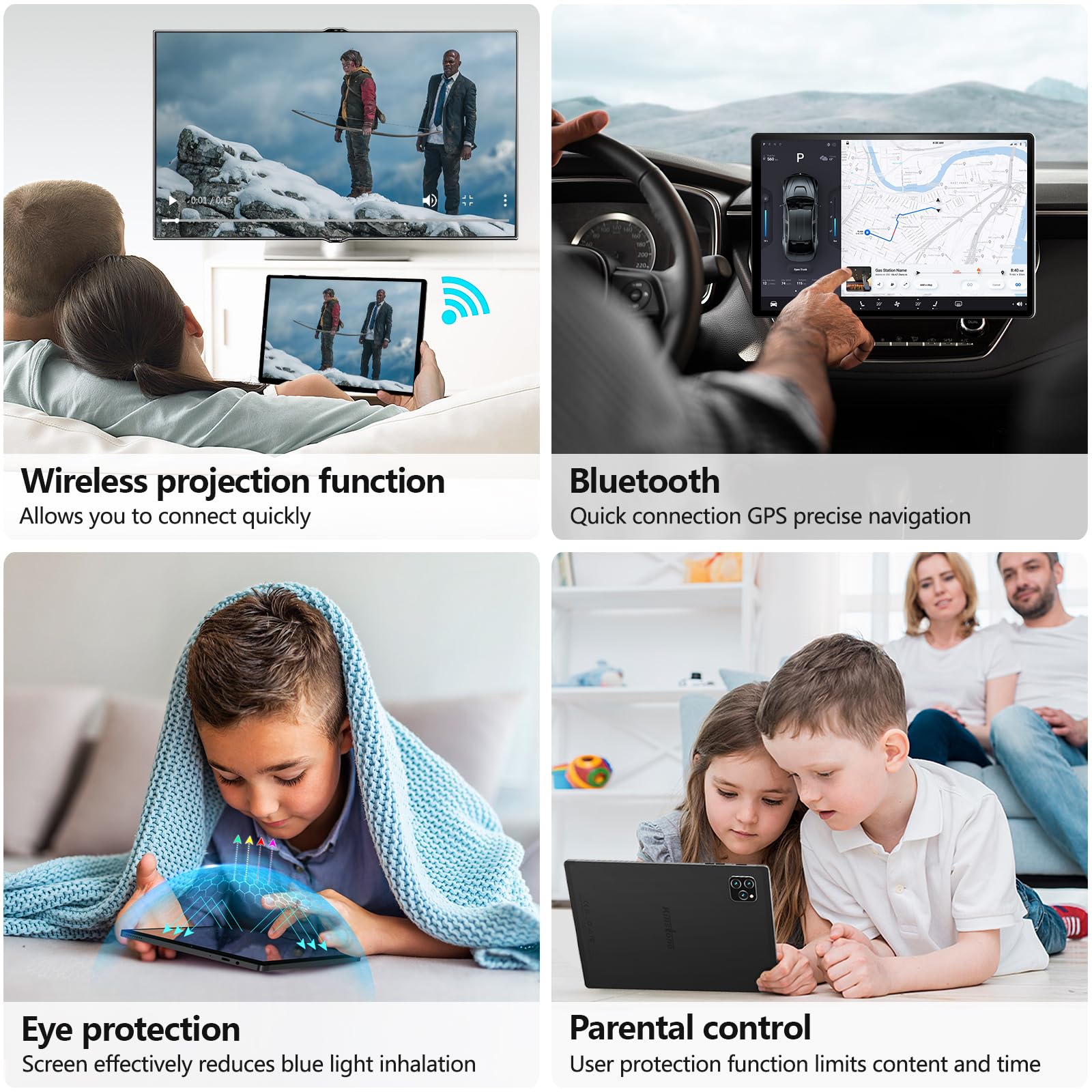 Latest Android Tablet with Eye Protection,3GB RAM,32GB ROM, 1TB Expand,Octa Core,10.3 Inch 1920x1200 FHD IPS Screen,10 Hour Battery,5+13MP,Dual Sim Card Slot,2.4/5G WiFi,Bluetooth 5.0,GPS,Gray