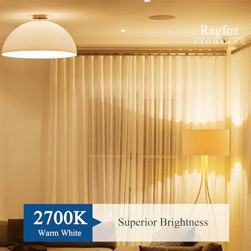 RAGFOZ G8 Halogen Light Bulbs 12 Pcs, 120V 20W G8 Xenon Under Cabinet Lighting Replacements, Dimmable T4 JCD G8 Base Bi-Pin 2700K Warm White