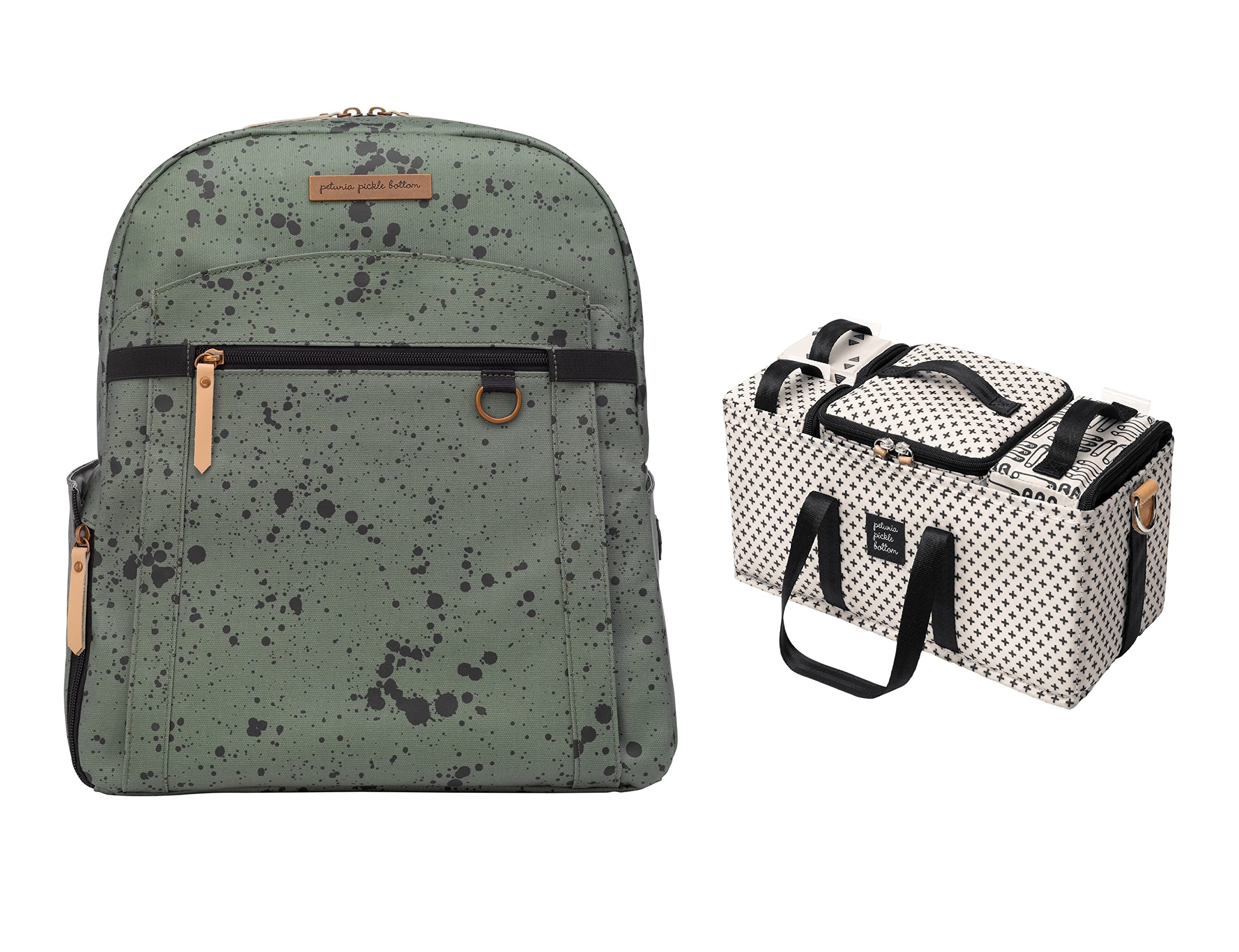 Petunia Pickle Bottom 2-in-1 Provisions Backpack & Inter-Mix Deluxe Kit Bundle | Designed for Busy Parents | Spacious Main Compartment for Carrying Essentials