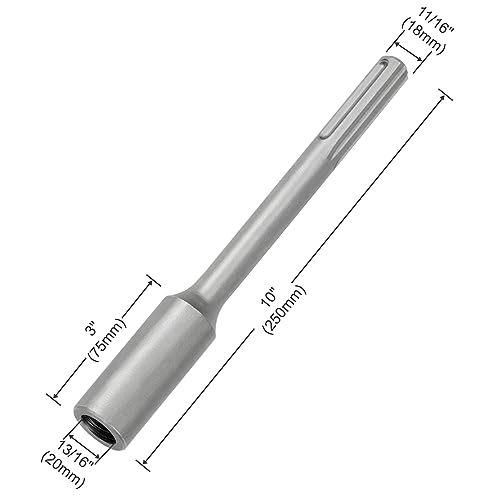 SDS-Max 18mm Diameter Shank Ground Rod Driver for 5/8 Inch and 3/4 Inch Ground Rods, Work with Bosch Dewalt Milwaukee Hilti and Other SDS Max Rotary Hammers and Demolition Hammers