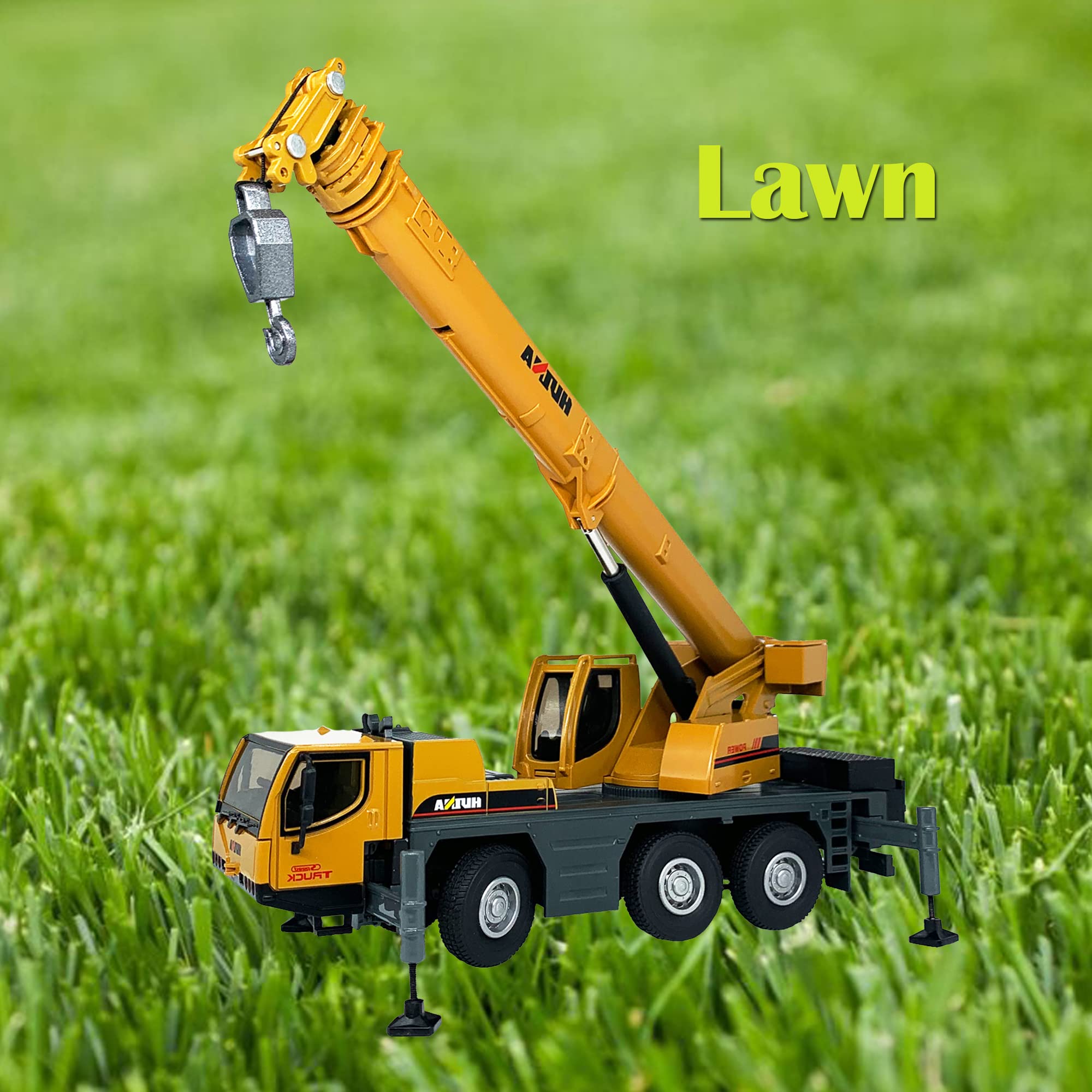 Qcar Mobile Crane Truck Construction Vehicles Toys,1:50 Scale Diecast Site Auto Crane, Toy Trucks for Kids 8,9,10,11,12 Year Old and up