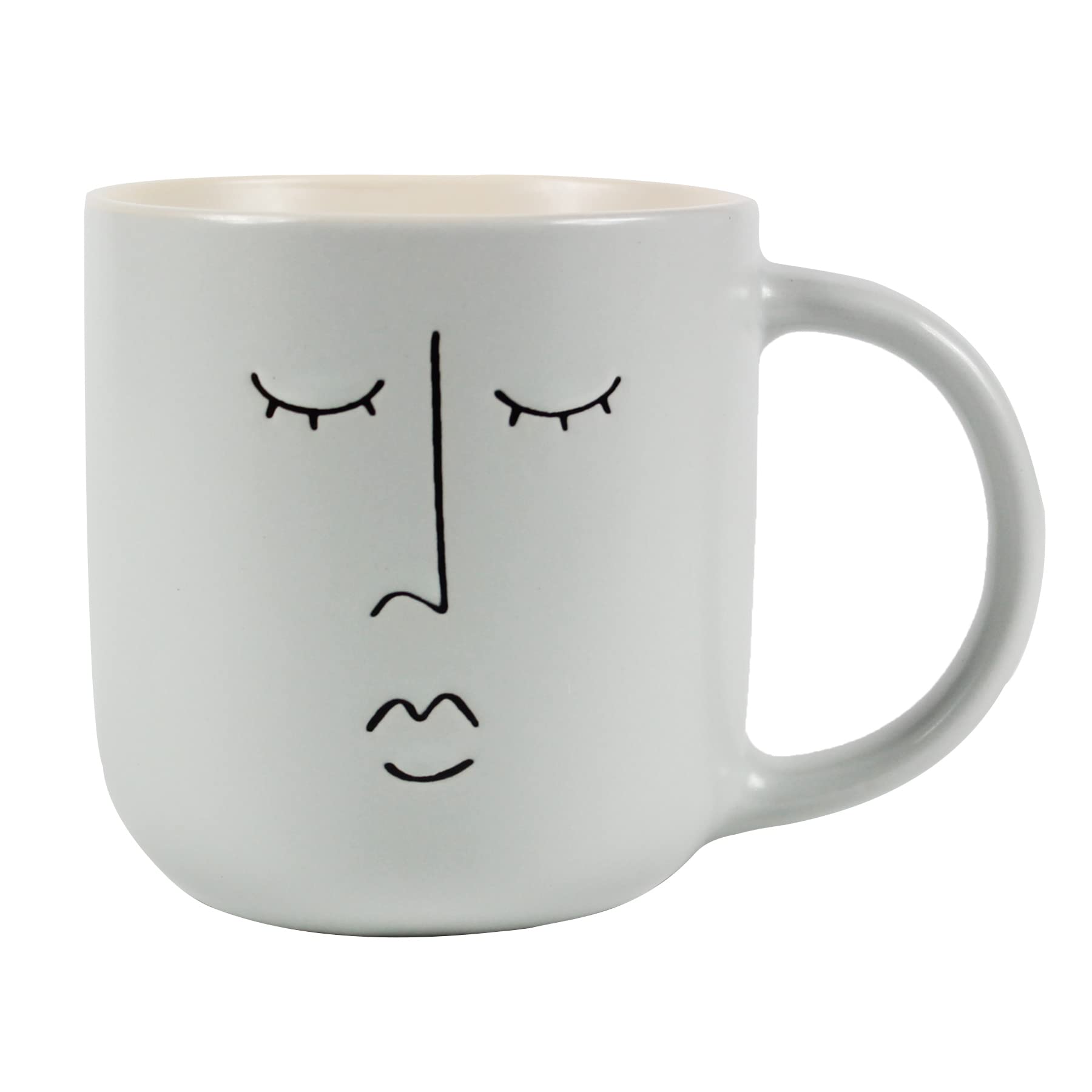 MagiCeramic 18 Oz Coffee Mug Yellow Tazas De Cafe Bonitas Microwave Large Clay Line Art Simple Modern Cup Fancy Diner Latte Personalized Artsy Gifts for Women Men, Yellow