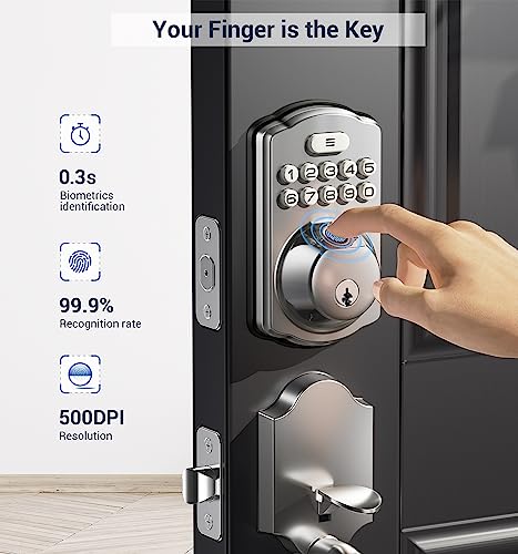 Veise KS02D and KS01C Door Lock with Handle Set Bundle