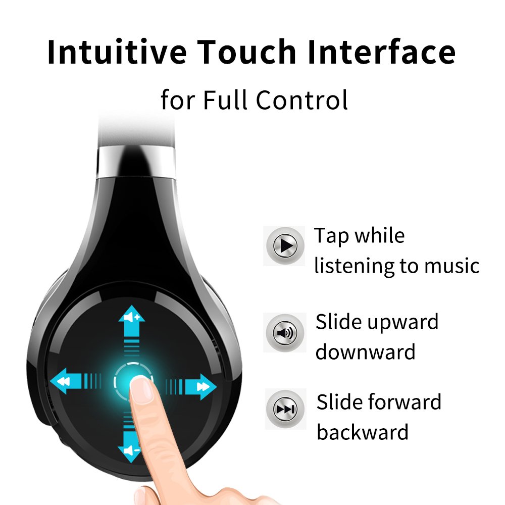 Smart Gesture Touch, Touch Bluetooth Wireless Game Headset，Subwoofer Sports Music Headset，Bluetooth V5.0 HD Call Surround Sound Quality (Black)