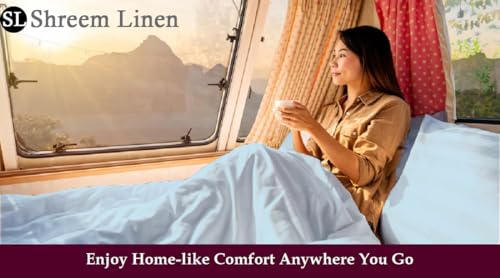Microfiber RV Sheet Sets, 30x80 Bunk, Light Blue Solid, RV Bed Sheets for Campers, RV's & Travel Trailers Fit Mattress up to 8 Inch deep Motorhome RV Camping Sheets