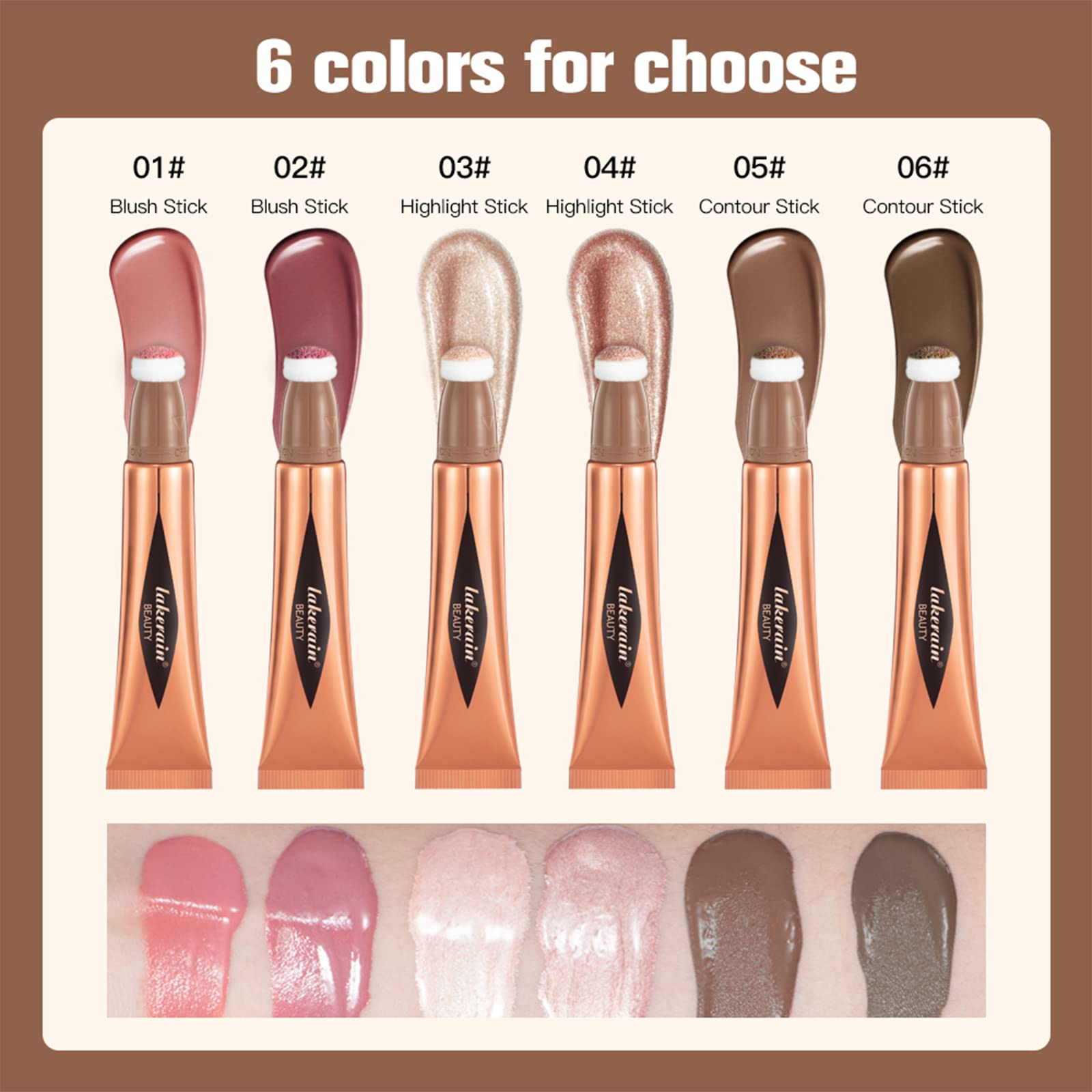 Liquid Blush Stick, Multi-Use Blush Beauty Wand Makeup for Face Cheeks, Silky & Smooth Waterproof Matte Liquid Blush Stick with Cushion Applicator, Natural Looking Face Tint Blush Makeup(#02 Blush)
