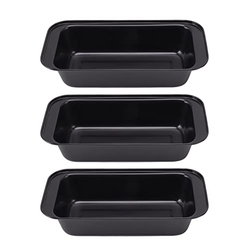 Rectangular Mould Pan, Baking Loaf Bread Pan 3PCS Black Non Stick Coating Uniform Air Flow for Home Kitchen