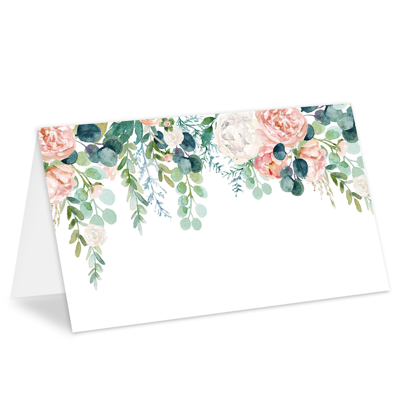 Whaline 100Pcs Fall Place Cards 2 x 3.5 Inch Autumn Pumpkin Tented Cards Seating Cards for Thanksgiving Wedding Birthday Party Table Setting