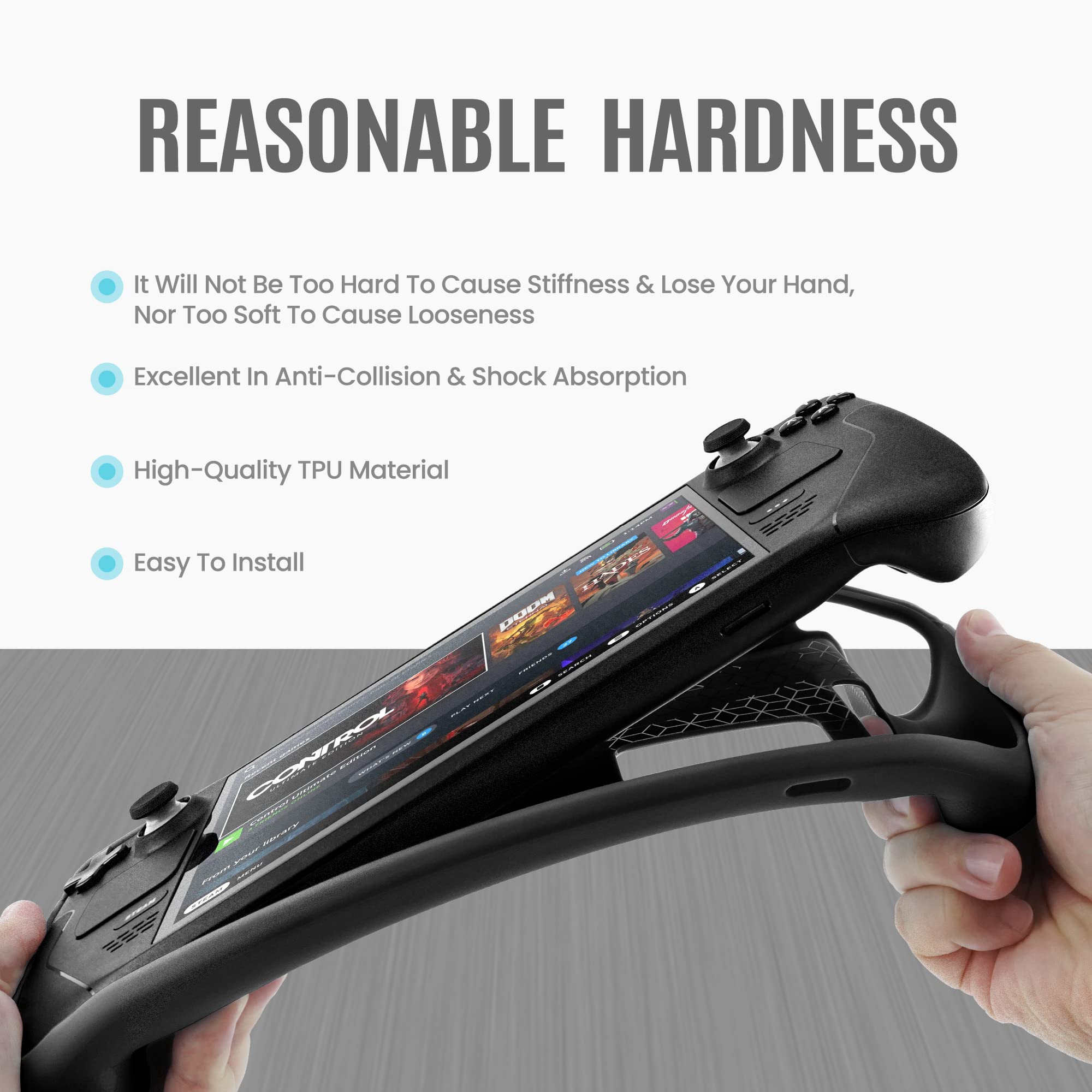 Park Sung Protective Case for Steam Deck/Precise Cutouts & Perfect Fits/Anti-Collision and Shock Absorption (Black)