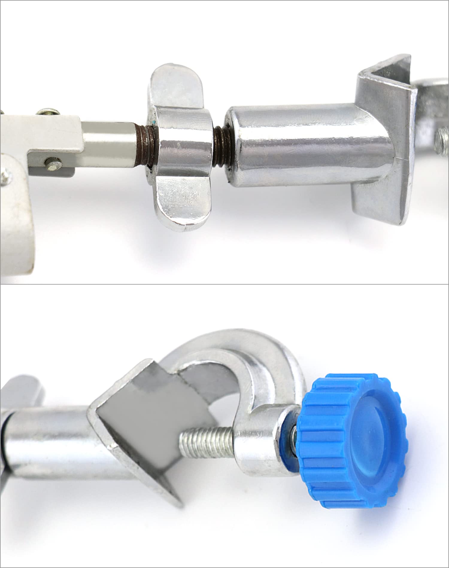 QWORK Lab Clamp, 2 Pack, Cork Lined Prongs, Burette, Flask, Beaker Clamp, Holds Objects up to 1.75" [45mm], Labs Universal Clamp (Rods up to 0.7" Diameter)