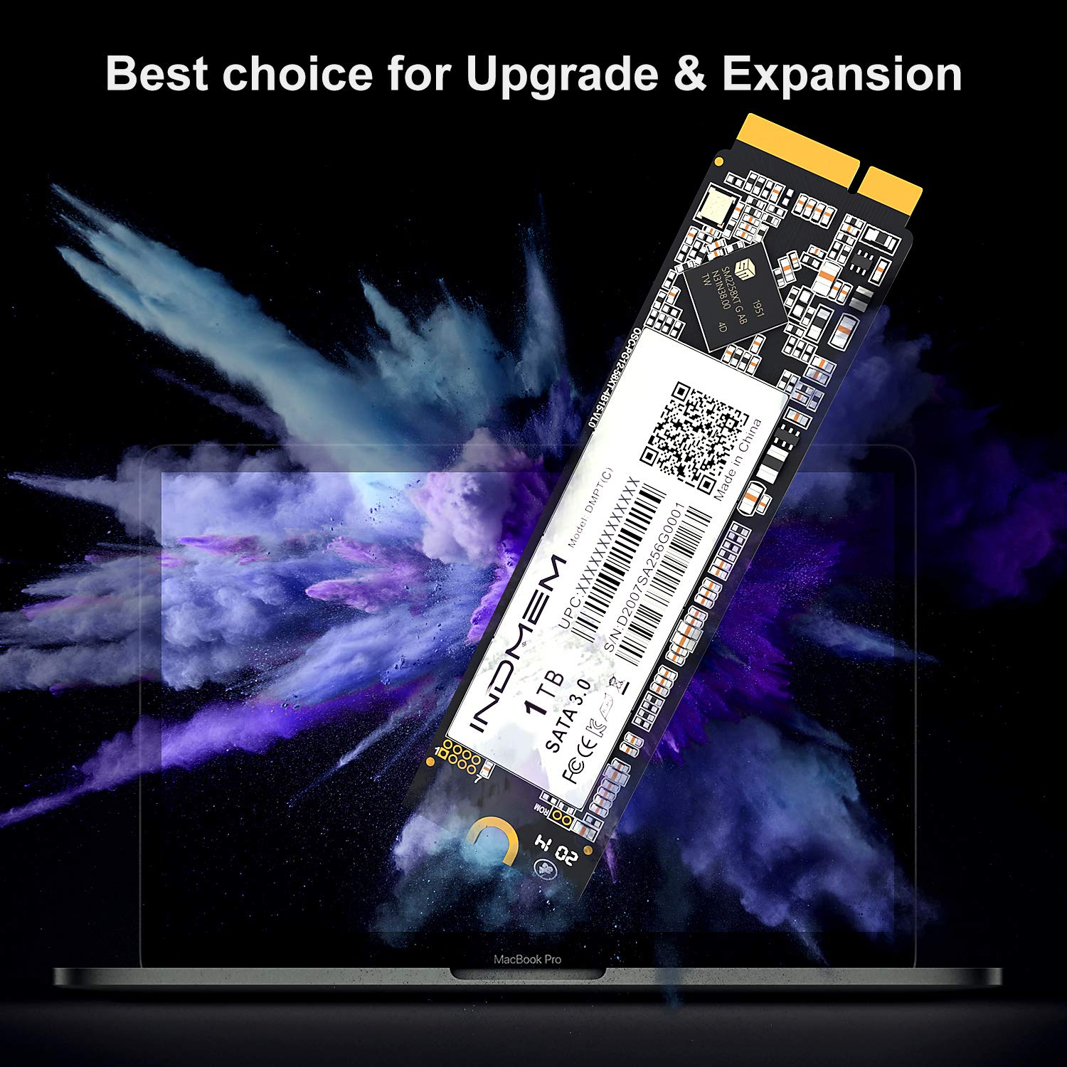 INDMEM SATA SSD 1TB 3D TLC Flash Hard Drive with Tools for MacBook Pro Retina Mid 2012, Late 2012, Early 2013 A1425 (EMC 2557/2672), A1398 (EMC 2512/2673)