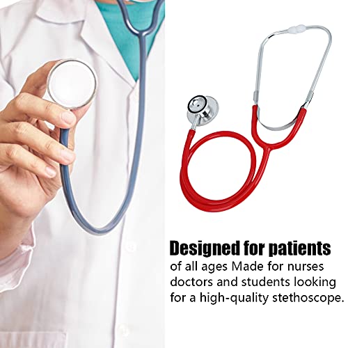 Stethoscope, Universal Dual Head Stethoscope, 2 Set Dual Head Stethoscope for Adults Children Suitable for Doctors, Nursing Students and Home Use Health Care Device(Red)