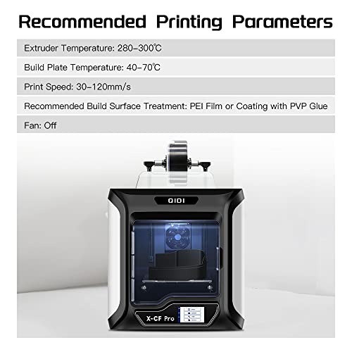 R QIDI TECHNOLOGY PA12-CF Nylon Filament 1.75 Black, Carbon Fiber Nylon Filament 1.75mm 1Kg Spool 3D Printer Filament, High Strength, High Precision, No Warpage, Low Moisture Sensitivity