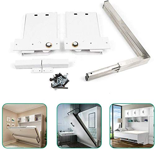 LYNICESHOP Bed Hardware Kit, Horizontal Wall Bed Springs Mechanism Hardware Heavy Duty Bed Support Hardware DIY Kit for Horizontal Wall Mount, DIY Capacity Bed Hardware Kit (Small Size Bed)
