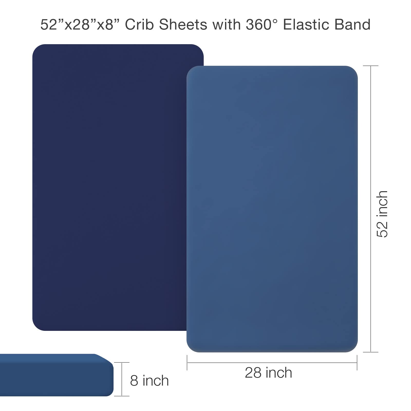 POSENPRO 2 Pack Microfiber Fitted Minky Crib Sheets for Baby Boys Girls, Solid Color Toddler Bed Sheets for Standard Crib and Toddler Mattresses with Dotted Backing, 28"x52"x8", Grey & White