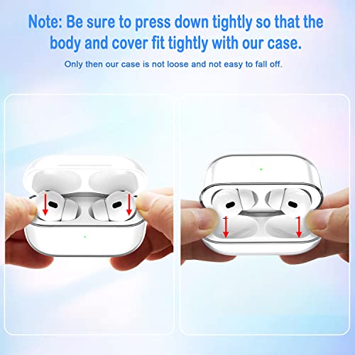 R-fun Compatible with AirPods Pro 2nd/1st Generation Case Cover with Lanyard, Anti-Scratch Protection,Anti-Yellow Clear TPU AirPods Cases for Apple AirPods Pro 2022/2019 Charging Case-Clear