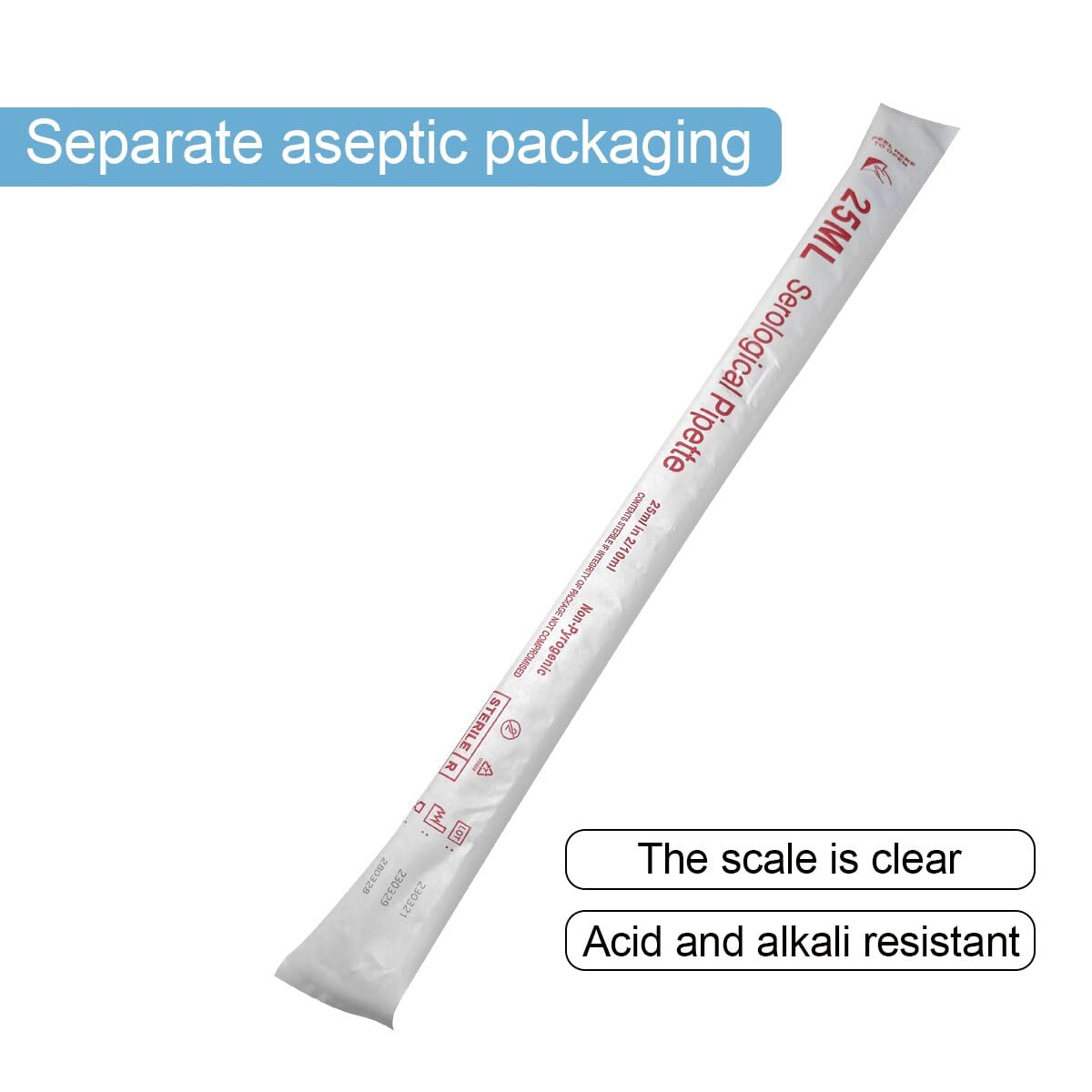 Serological Pipettes - 25ml/Red,Sterile, Individually Wrapped (25 mL - Case of 50)