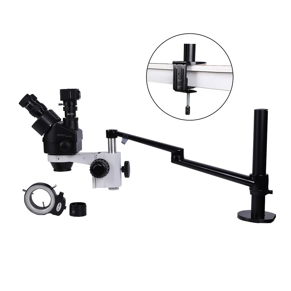 QDLZLG Adjustable Microscope Stand Holder Metal 25MM Pillar Binocular Trinocular Microscopio Bracket Table Clamp Support (Color : E, Size : See Figure)