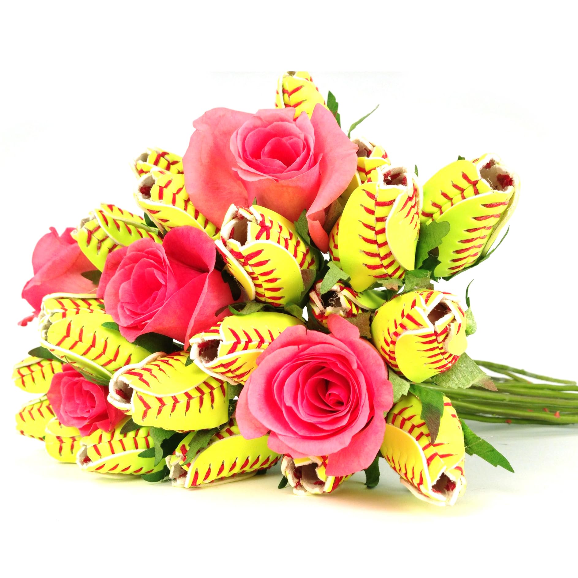 Softball Rose with Graduation Year - Handmade with Authentic Premium Softball Covers - Original Sports Roses Design
