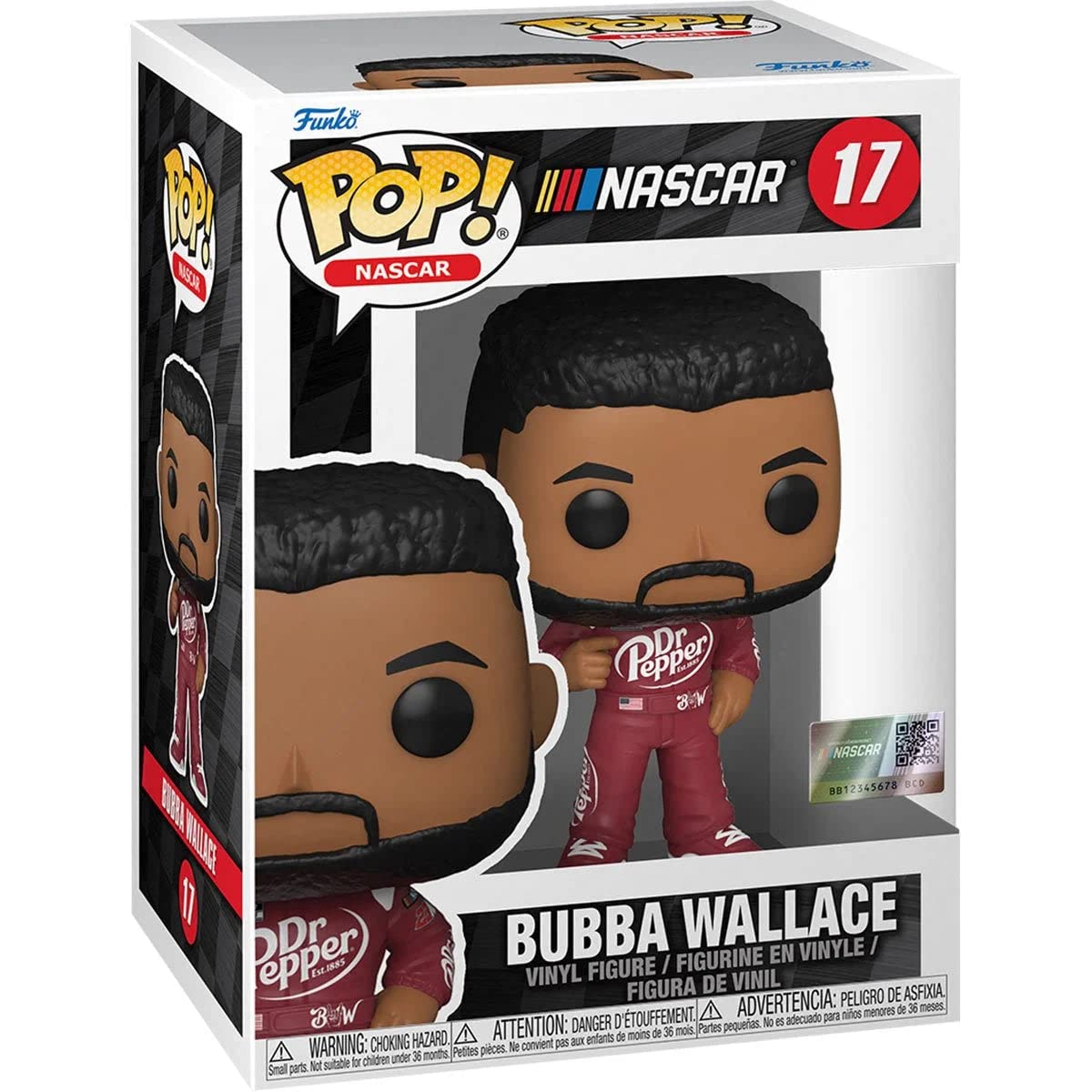 POP NASCAR: Bubba Wallace [Dr. Pepper] Funko Pop! Vinyl Figure (Bundled with Compatible Pop Box Protector Case), Multicolored, 3.75 inches