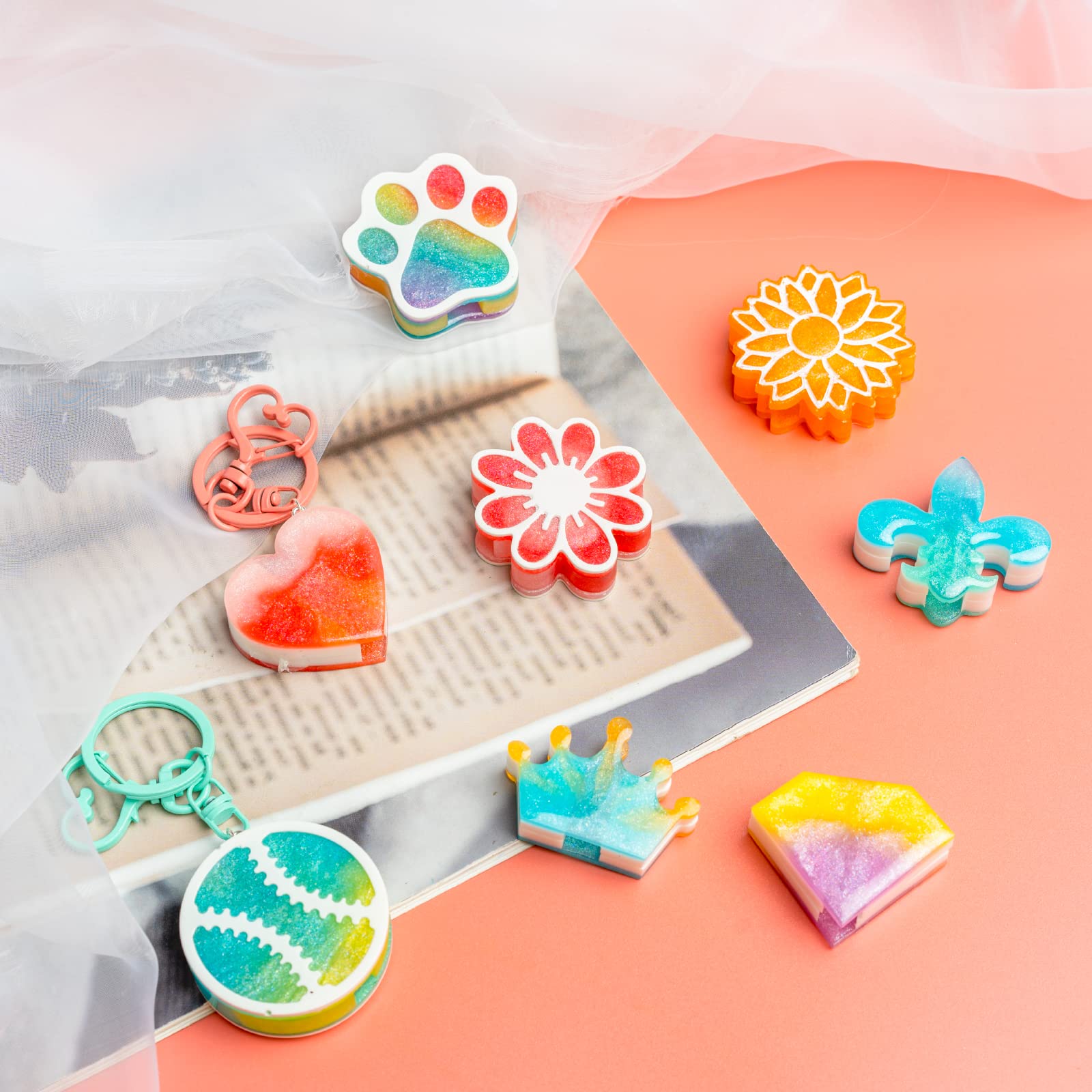 LET'S RESIN Straw Topper Resin Molds 2PCS Silicone Molds for Resin, with Circle, Sunflower, Butterfly Shape For Straws