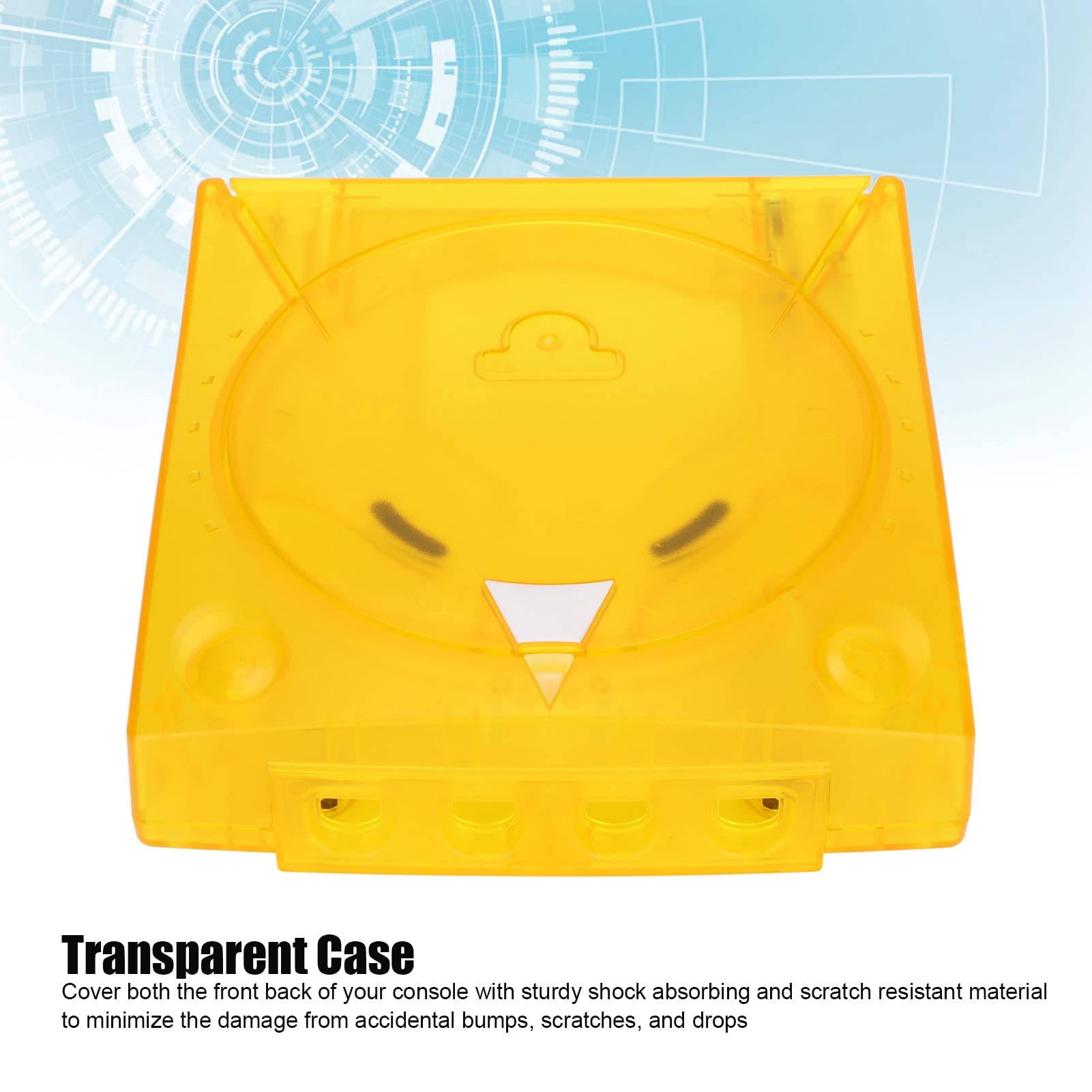 Plastic Housing Shell, Shock Absorbing Translucent Replacement Protective Case Detachable Retro Scratch Resistant Game Console Box for for DC