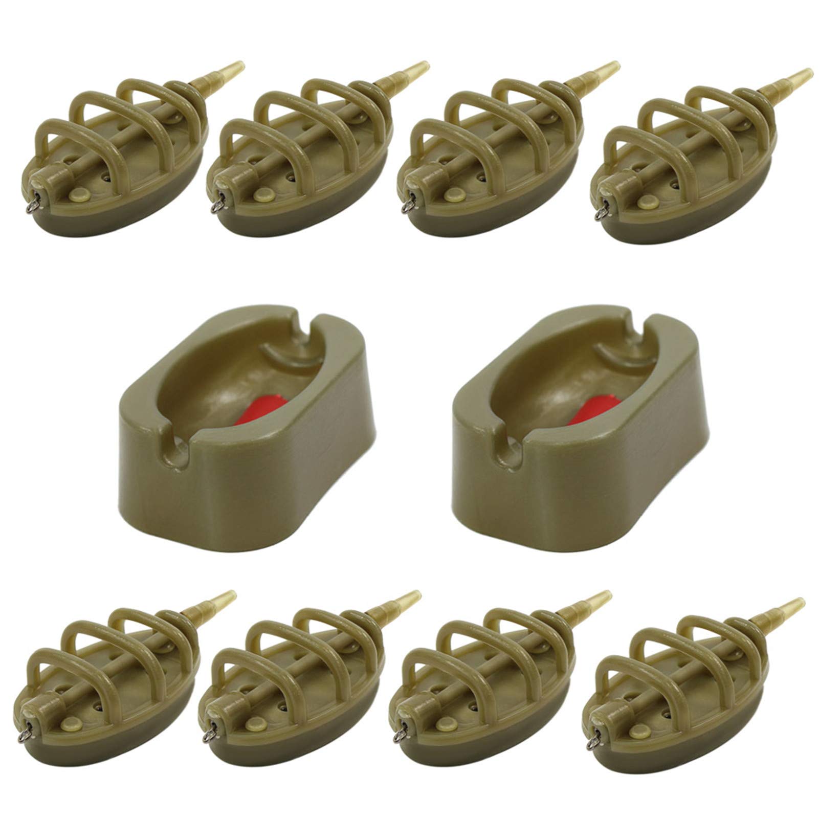 Inline Method Feeders Set with Quick Release Moulds for Carp Fishing Bait Holder Tool