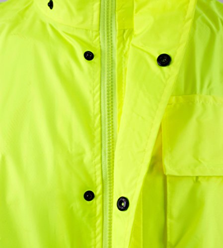 RK Safety Class 3 Rain suit, Jacket, Pants High Visibility Reflective Black Bottom RW-CLA3-LM11 (Large, Lime)