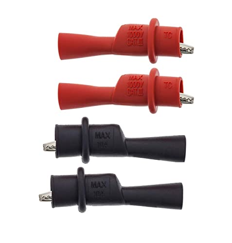 Replacemen Push-on Alligator Clips for Multimeter Test Lead,4 Pcs (4 PCS)