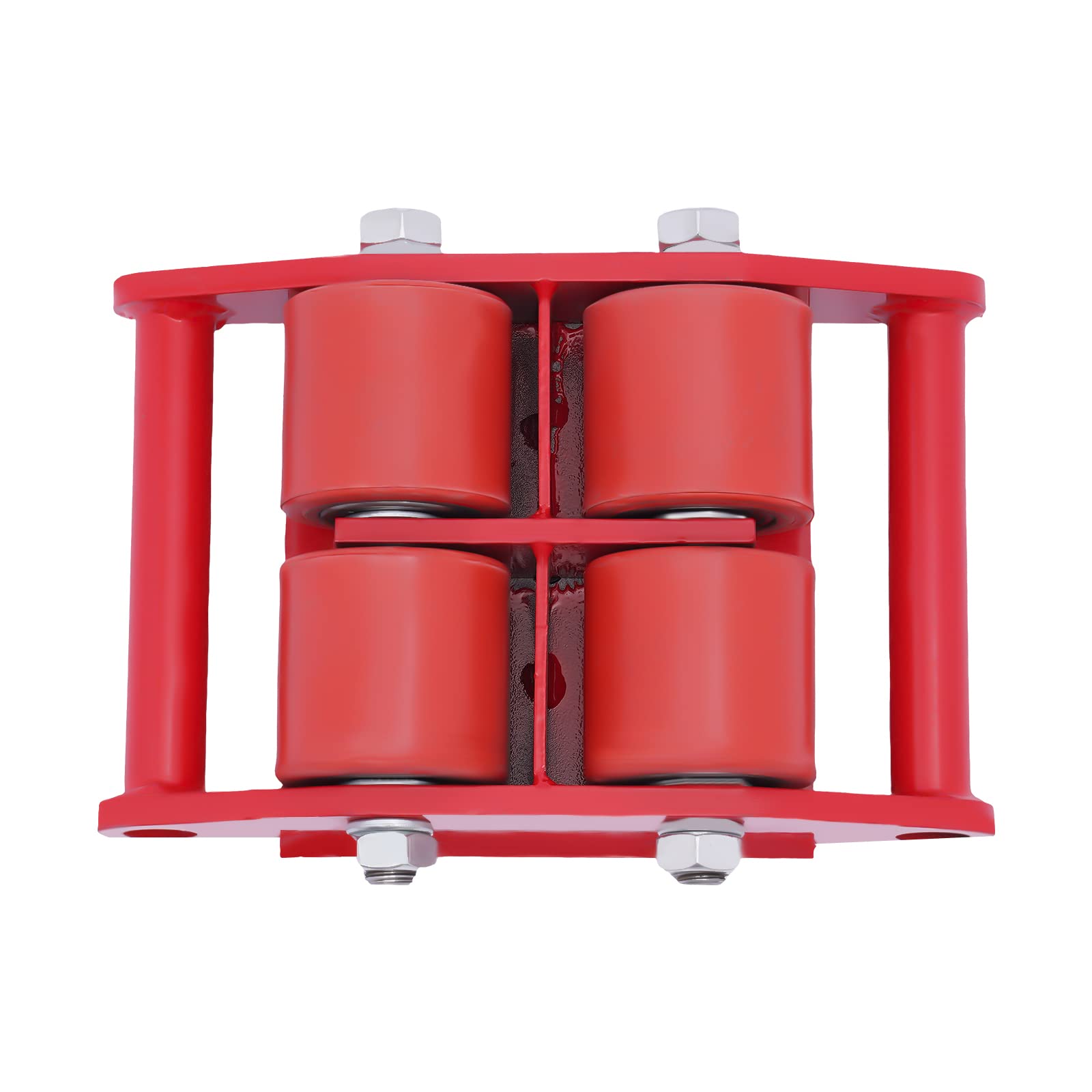 Industrial Machinery Mover,6T/13200lbs Heavy Duty Machine Dolly Skate for Industrial Moving Equipment,Machinery Roller Mover Cargo Trolley with 360°Rotation Cap and 4 PU Anti-Slip Rollers (Red)