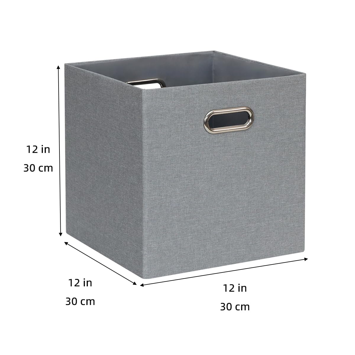 Storage Cube Basket Bins, Foldable Storage Boxes with Handles for Organization Shelf Closet, 12x12x12, Pack of 2, Beige