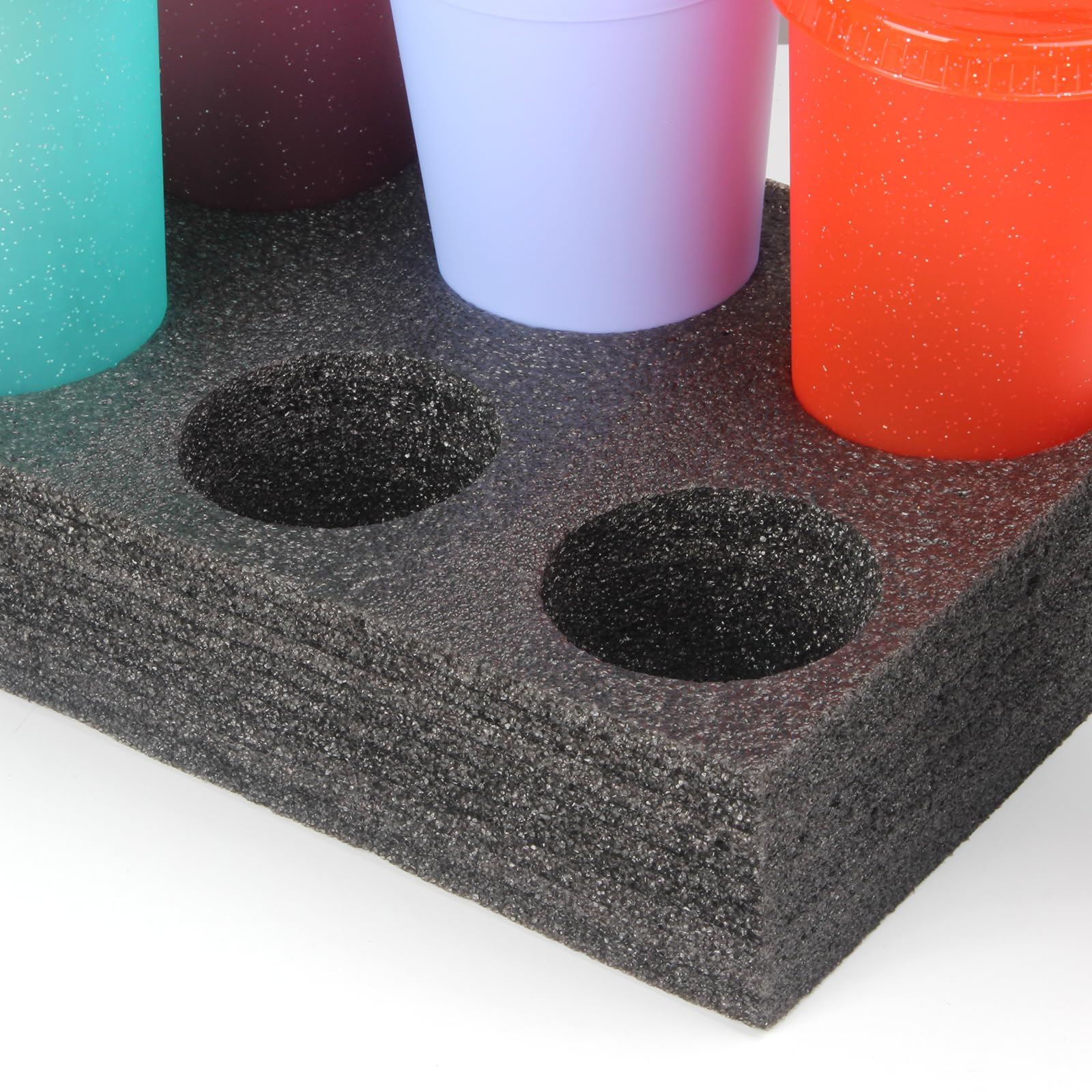 KVMORZE 6-Hole Takeout Coffee Cup Tray 2 Pcs Multi-Hole Foam Cup Holder Tray, To Go Drink Holder for Delivery Hot and Cold Drinks, Beverage Packing Tool for Camping Restaurant Refrigerator Home Decor