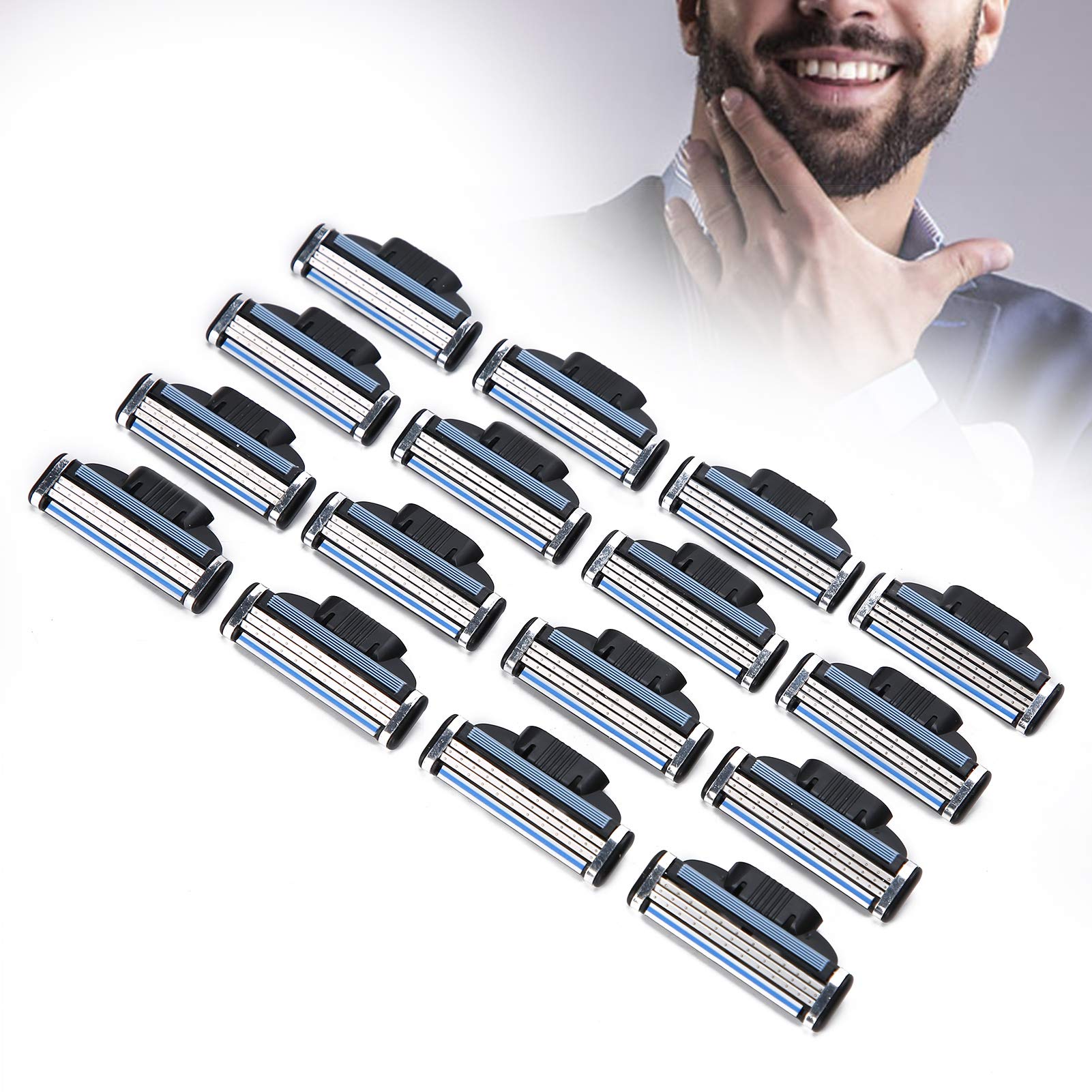 Razor Blades, 16pcs Manual Razor Blade Professional Barber Beard Razor Blades Men Shaver Blade, h 3 Blades for Men, More Comfortable Shave