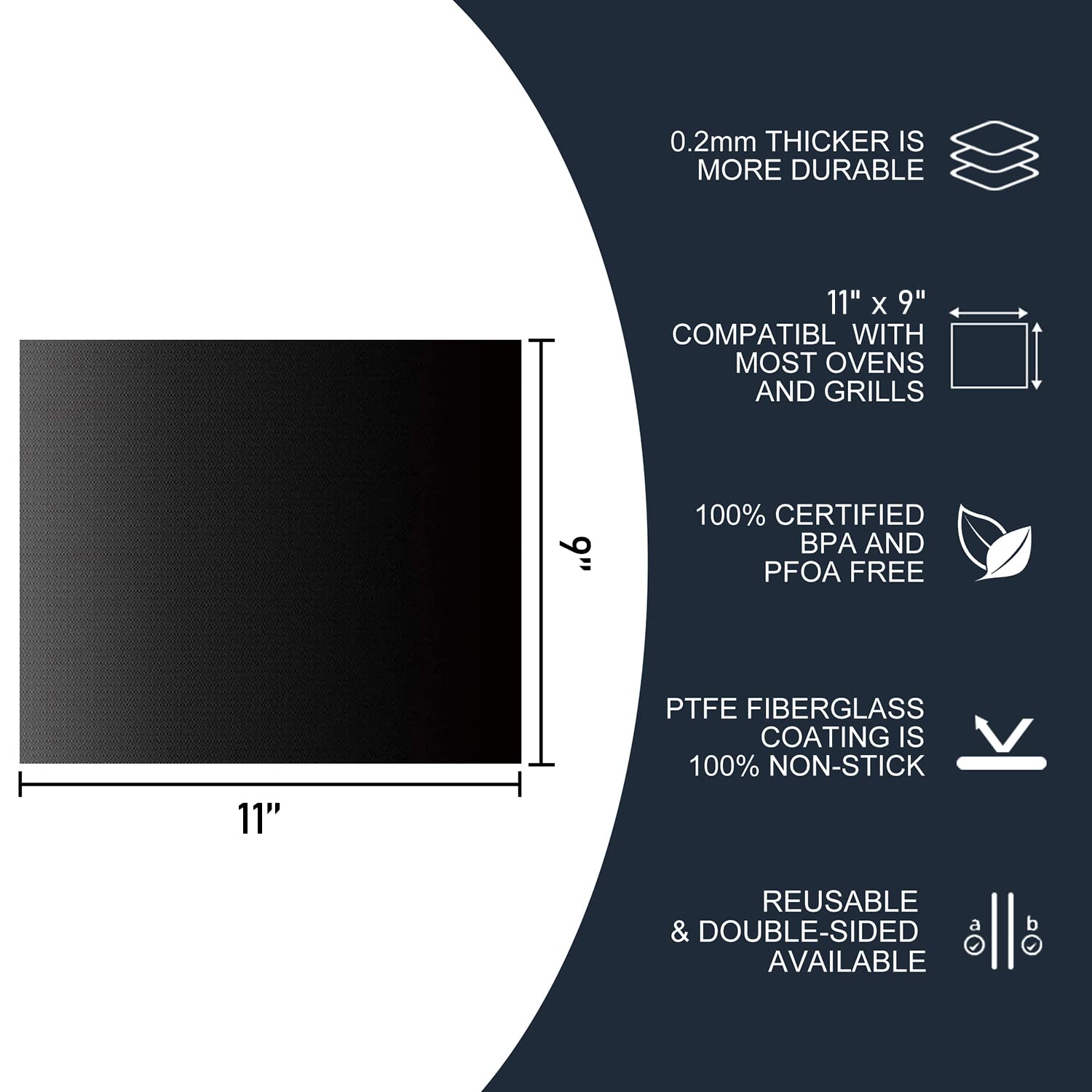 Meegoo Toaster Oven Liner - Nonstick Oven Liners for Bottom of Electric, Gas, Microwave & Toaster Ovens, Toaster Oven Accessories, Prevent Spillovers, Dishwasher Safe(6 Pack, 11" x 9")