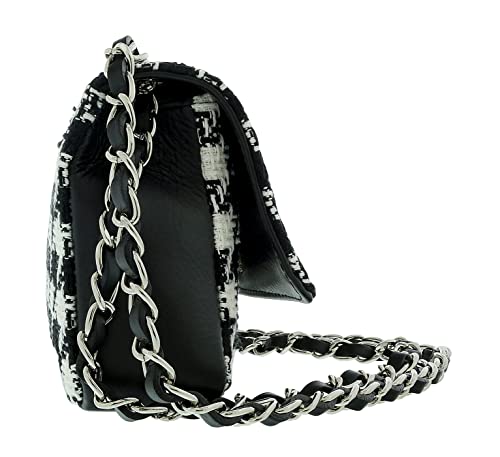 Pierre Cardin White Tweed Cotton Small Shoulder Bag for womens