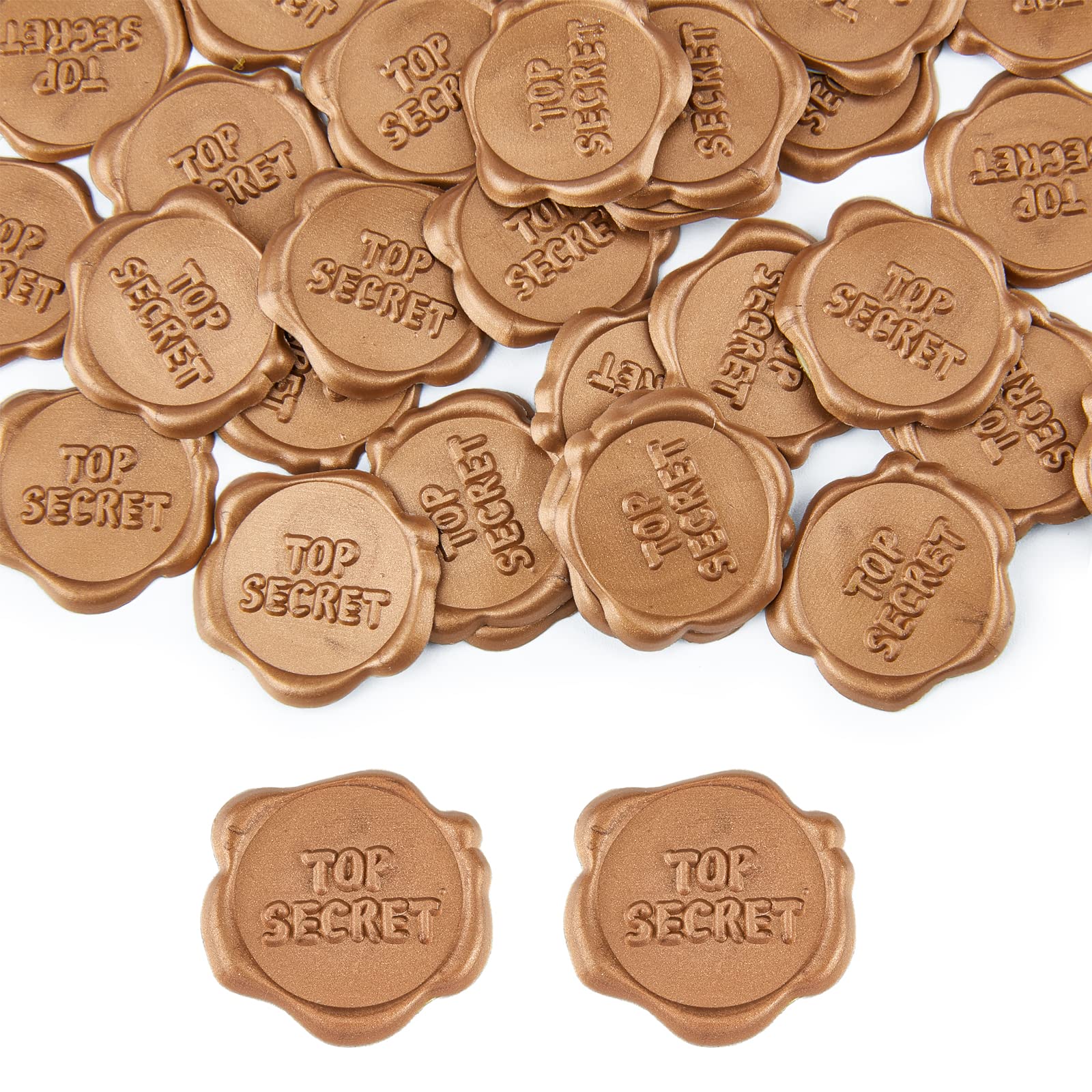SUPERDANT 50 Pcs Top Secret Wax Seal Stickers Text Envelope Seals 1.21in Round Seal Adhesive Sticker for Sealing Wedding Invitations Envelope Cards Box Decoration