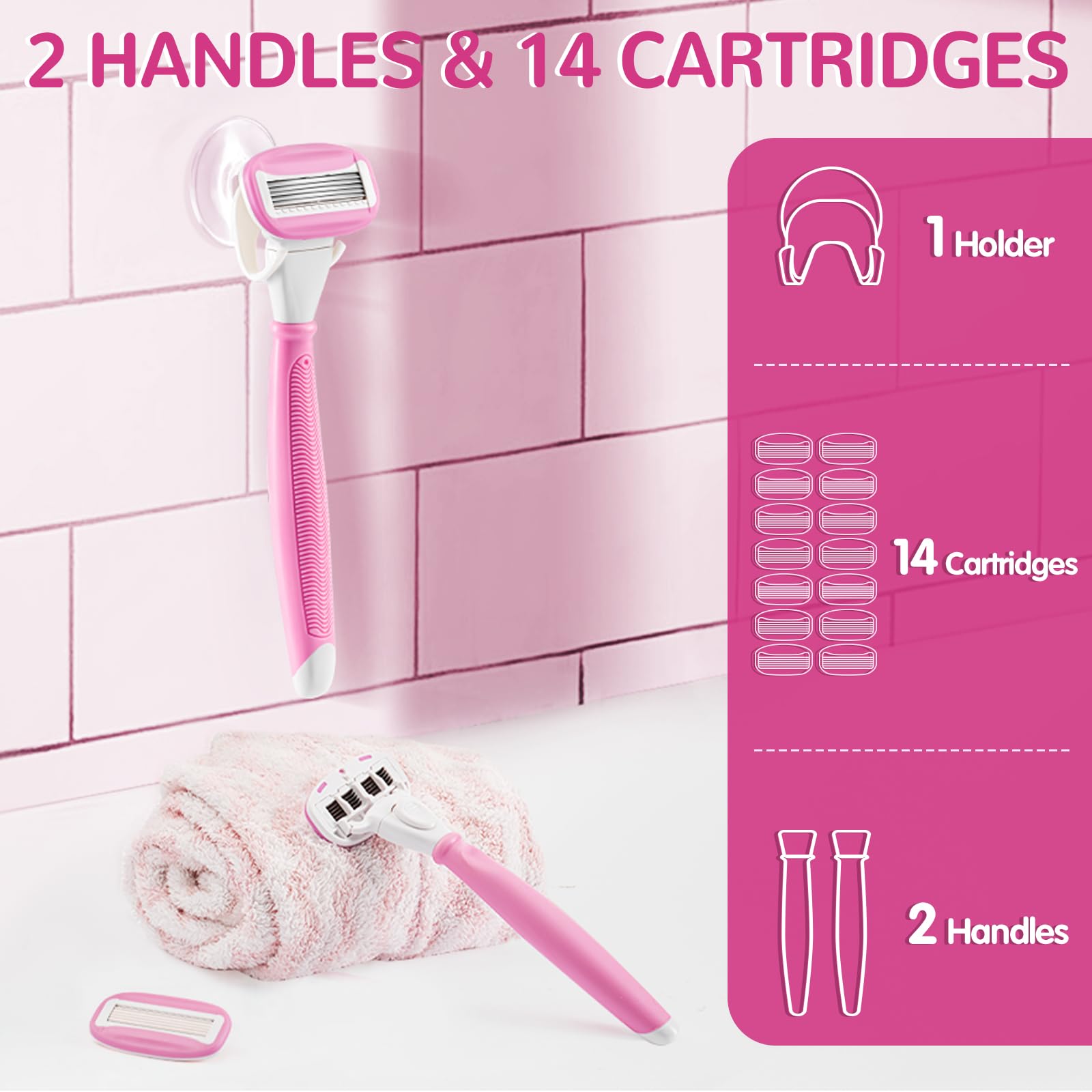 Razors for Women, Portable Womens Razors for Shaving with Travel Case, Extra Smooth Mini Razors with Lubricating Strip