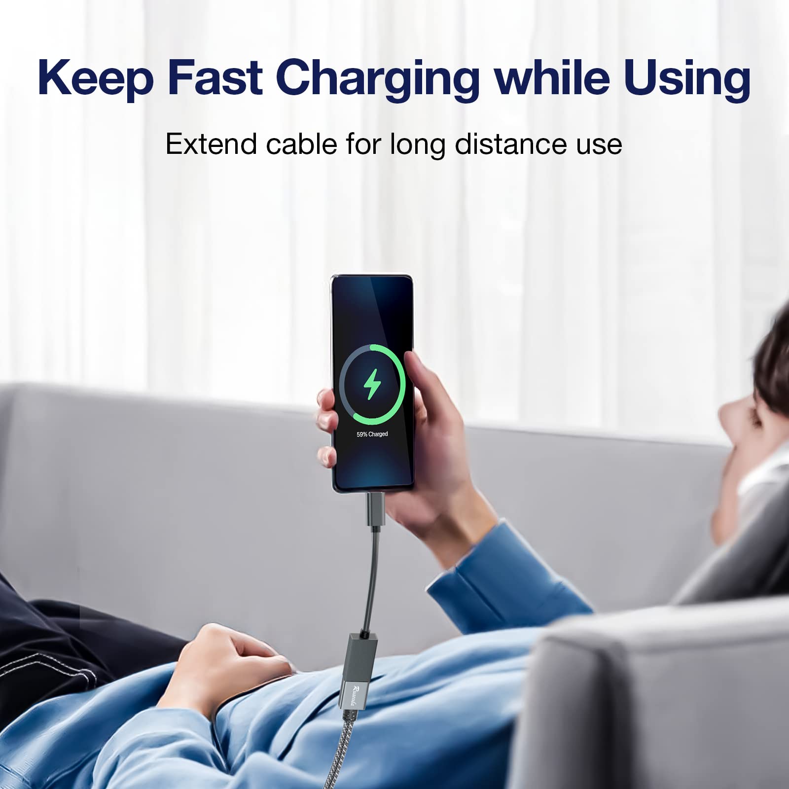 Ruaeoda USB 3.0 Extension Cable 10 ft, SuperSpeed Type A Male to Female Extension USB Cable for Phone Charging, Playstation,Xbox,USB Flash Drive, Card Reader,Hard,Drive,Keyboard,Camera,Printer