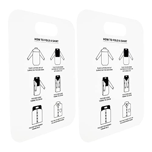 VICASKY Laundry Folder 2Pcs Shirt Folding Board Cardboard Clothes Folder PP Simple Laundry Folding Helper Tool Board T Shirts Dress Shirts（White） Laundry Organization