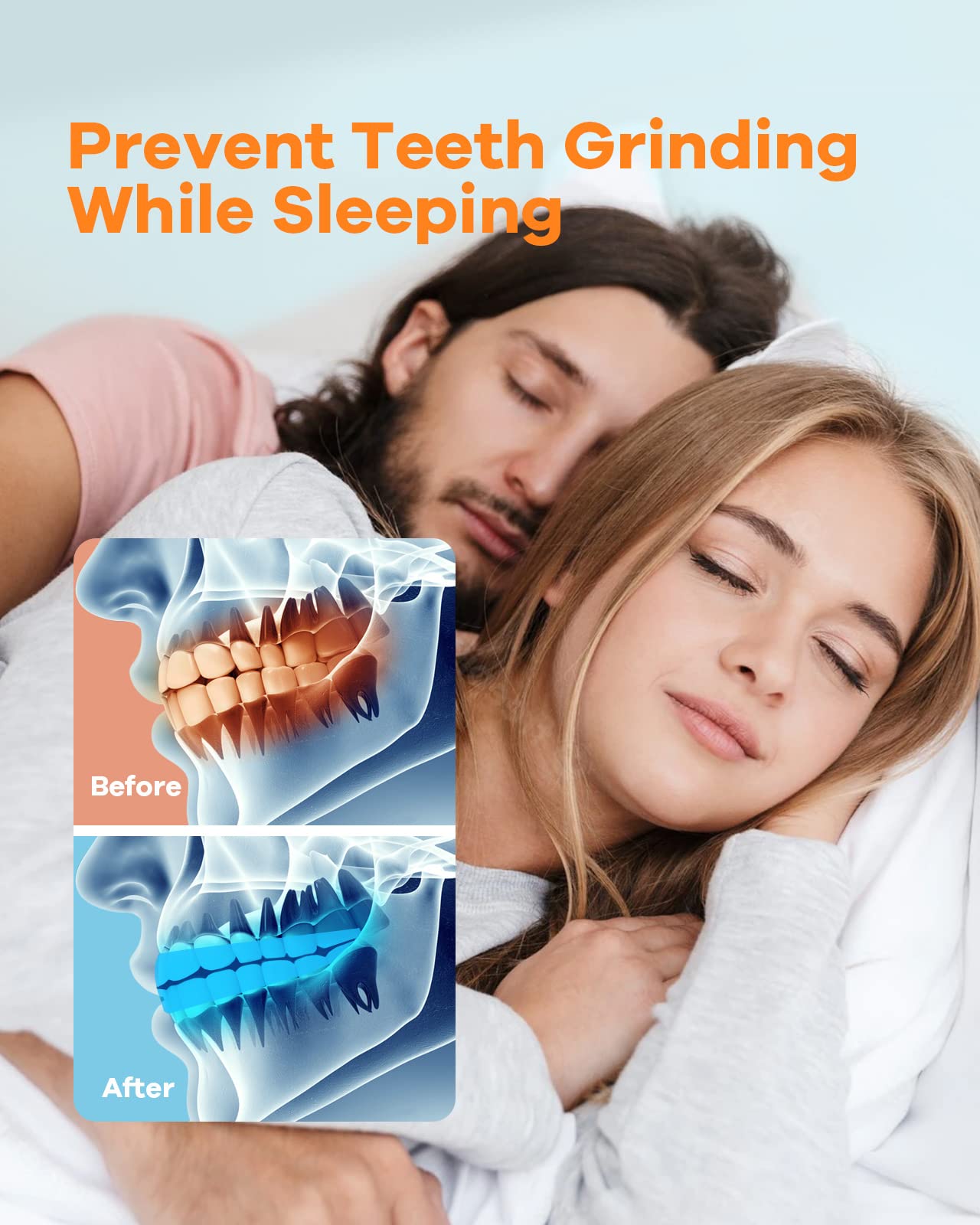 SmileShark Mouth Guard for Clenching Teeth at Night (4 Count), Night Guard for Clenching, Night Guards for Teeth Grinding, Mouth Guard for Grinding Teeth (2 Regular & 2 Heavy Duty)