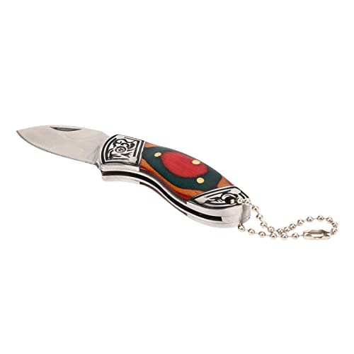 Naroote Folding Pocket Knife, Corrosionresistant Stainless Steel Blade, Durable Pocket Knife, Small Sharpness for Outdoor Use (Red Yellow Green)
