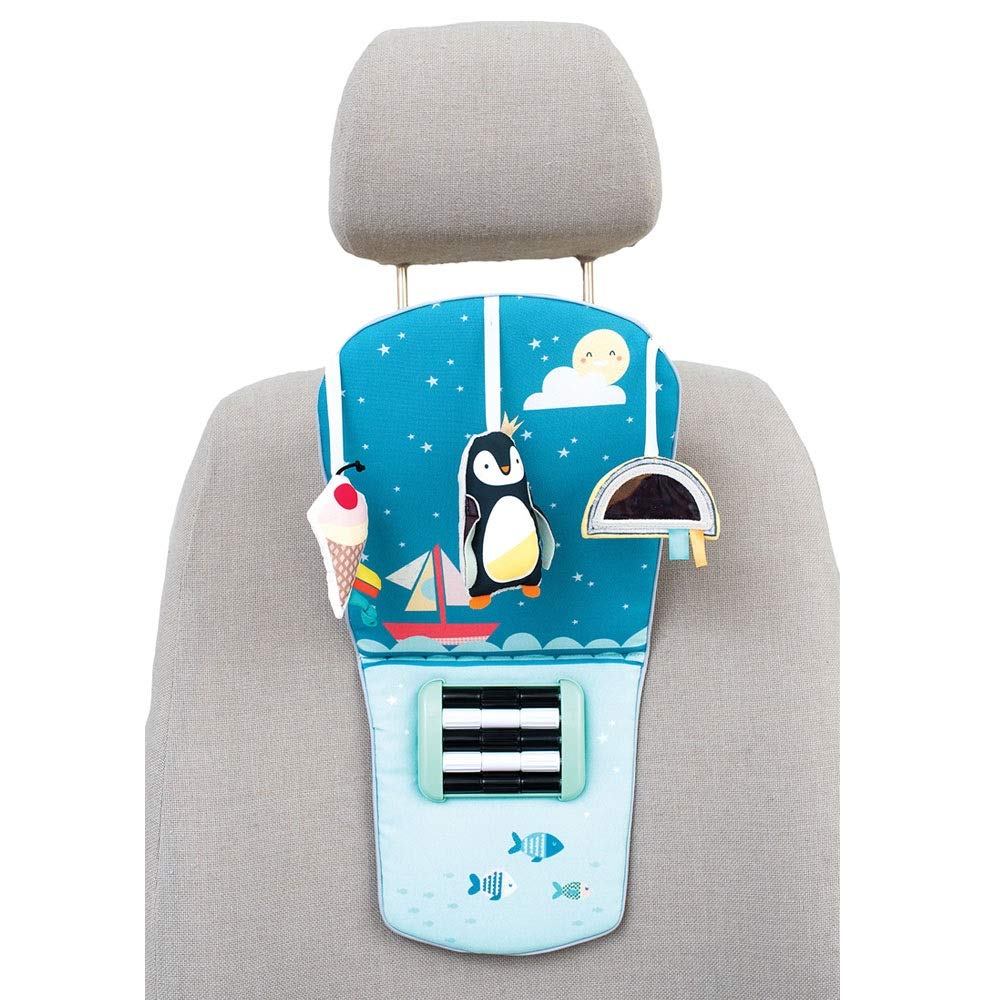 Infant Car Toy Travel Activity Center Baby Car Seat Toys for Babies 0-6 Months Arch with Mirror, Rattle, Teether Hanging Toy for Baby Infant 0-6-12 Months, Sensory Gift