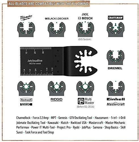 HOTBEST 10PCS Quick Release Wood Oscillating Saw Blades Fits Bosch Makita Milwaukee Rockwell Ryobi Porter Cable Black&Decker etc.
