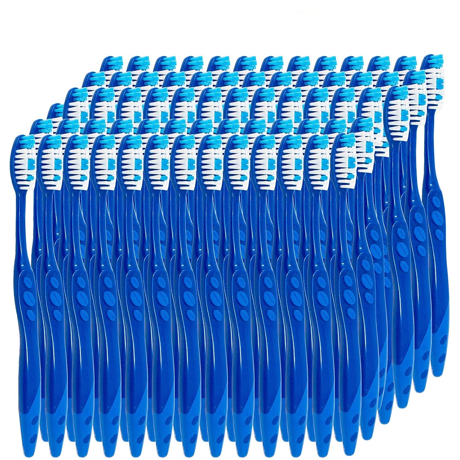 Pre pasted Disposable Toothbrushes Individually Wrapped | Regular Size Head, Soft Bristle Hygienic & Economical | Great for Travel Camping Guestroom Car Office School Hotel Airbnb Gifts (72 Pack)