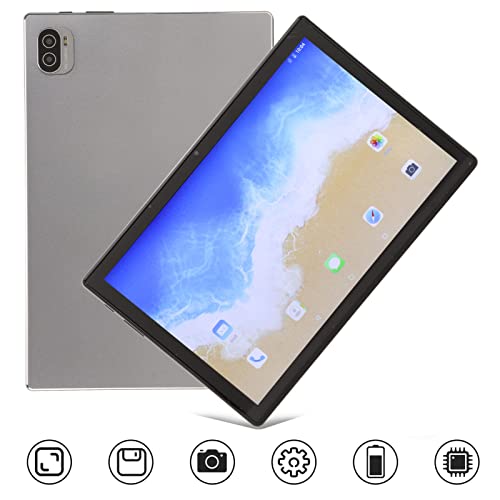 Naroote Portable Tablet, 100-240V 10 Inch Tablet Octacore CPU Processor 6G RAM 128G ROM Gray Travel (US Plug)