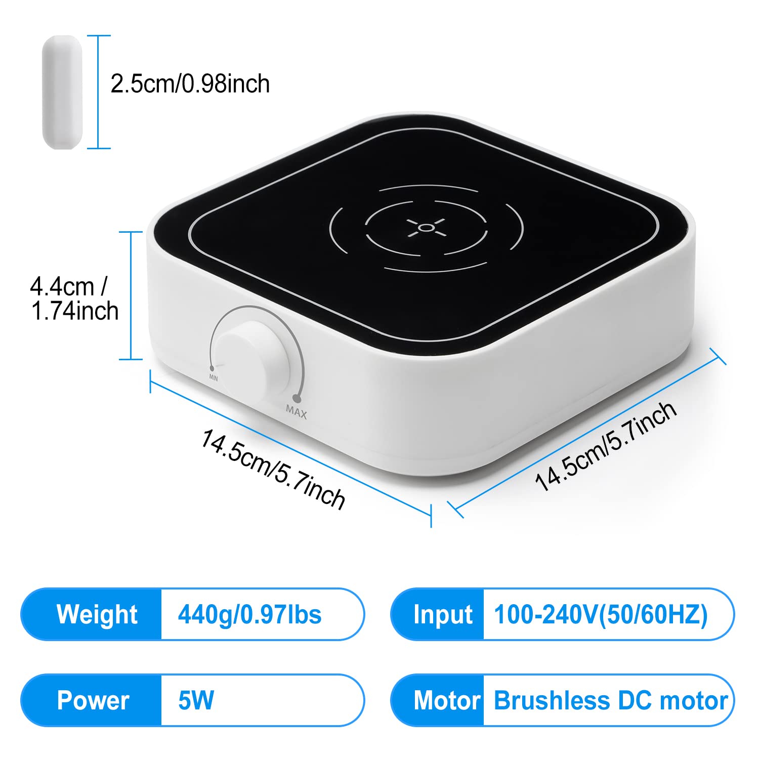 PRECIPETTE Magnetic Stirrer - Max Stirring Capacity 5000ml, 3000RPM, Magnetic Mixer(No Heating)