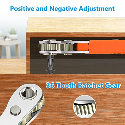 OSDUE Mini Ratchet Wrench,Right Angle Phillips Magnetic Screwdriver for Tight Spaces with 1/4" Drive High Torque Offset Reversible Mini Ratchet Offset Screwdriver for Tight Areas (1 Pc Ratchet Wrench)