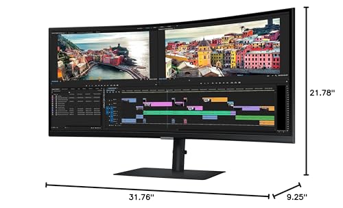 SAMSUNG 34” ViewFinity S65UA Series Ultrawide QHD Curved Monitor, HDR10, 100Hz, 350 nit, USB- C, Adjustable Stand, Intelligent Eye Care, LS34A650UBNXGO, Black
